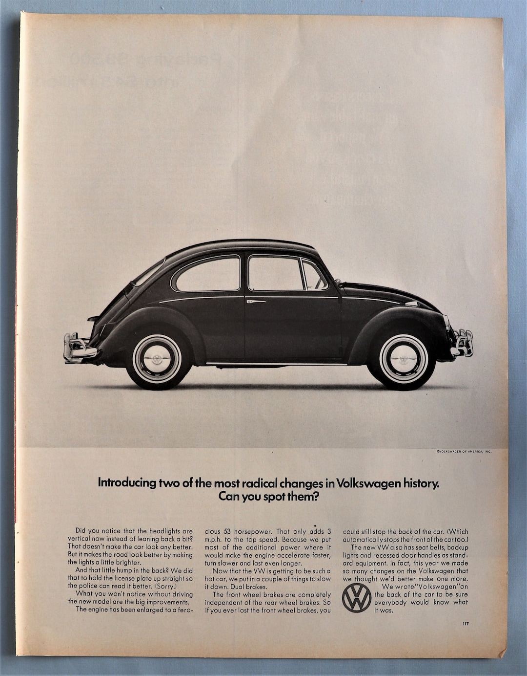 1966 VW Bug Advertisement. Vintage 1966 Volkswagen Beetle Ad. Vintage ...