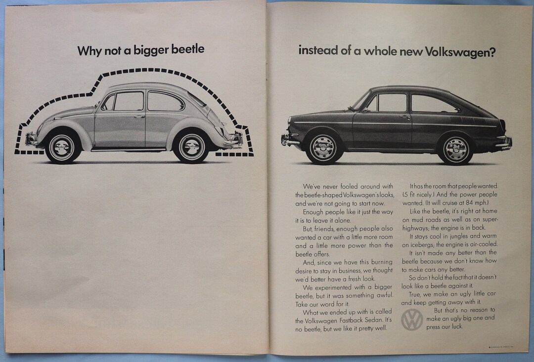 1966 Volkswagen Advertisement. Vintage 1966 VW Bug and VW Fastback Ad ...