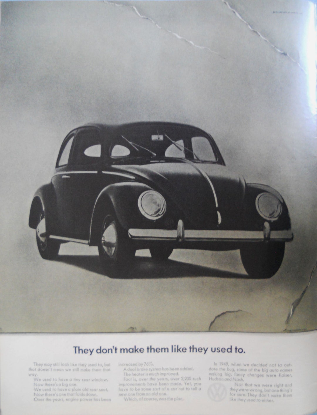 1968 VW Bug Car Advertisement. Vintage 1968 VW Bug Ad. 1968 Volkswagen ...