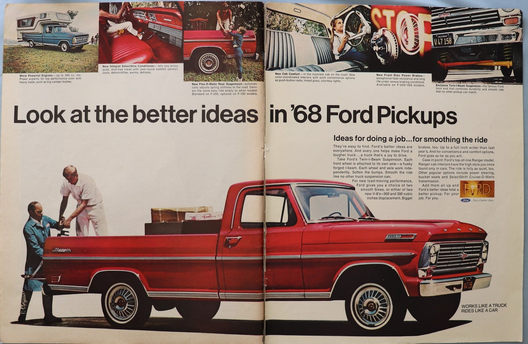 1968 Ford Ranger Pickup Advertisement. Vintage 1968 Ford Ranger Truck ...