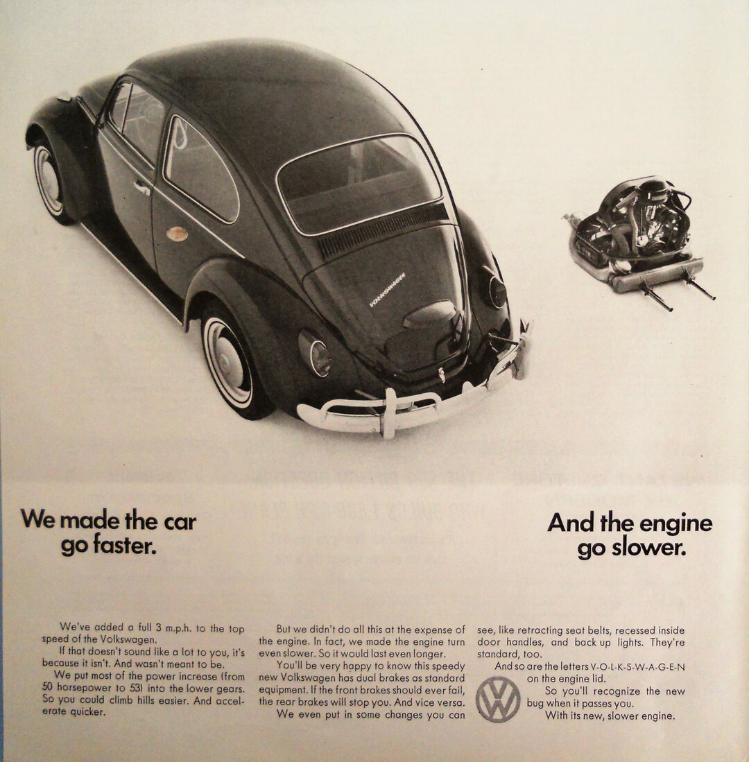 1967 VW Bug Car Advertisement. Vintage 1967 Volkswagen Bug Ad. 10 X 14 ...