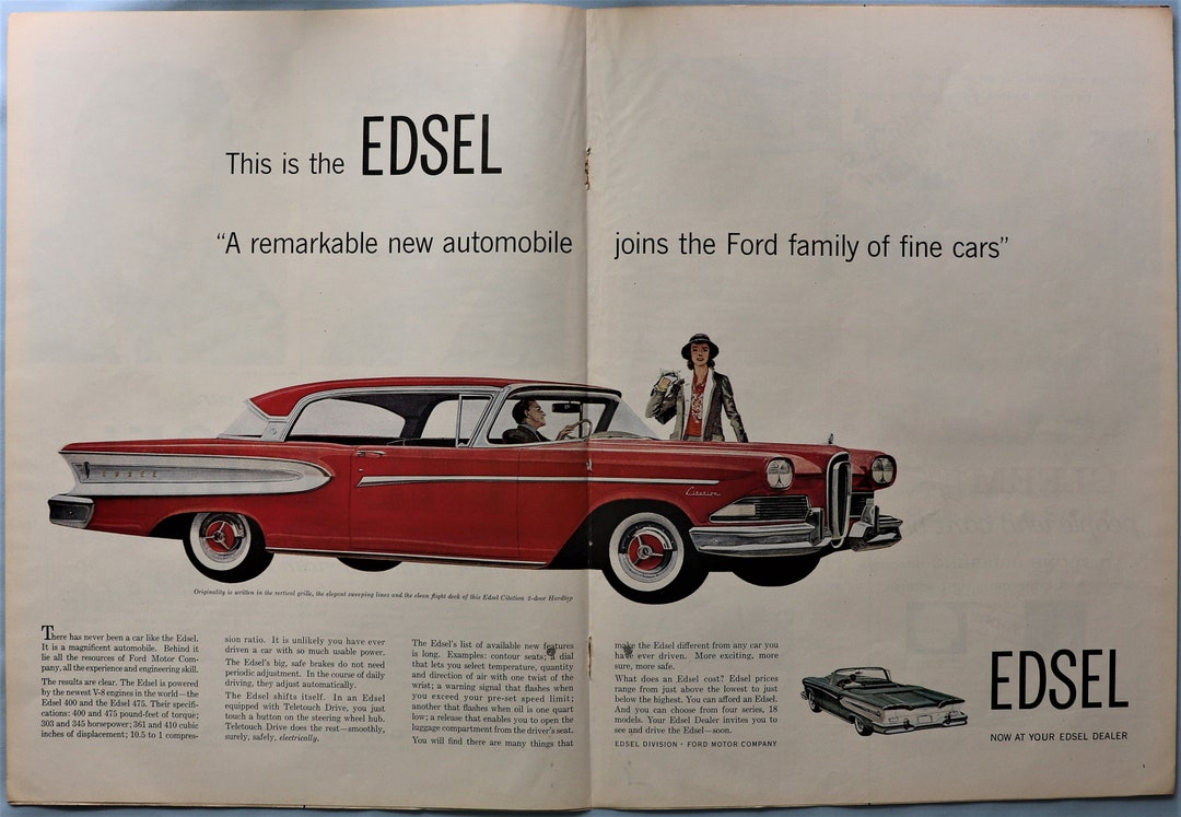 1958 Edsel Car Advertisement. Vintage 1958 Edsel Citation - Etsy