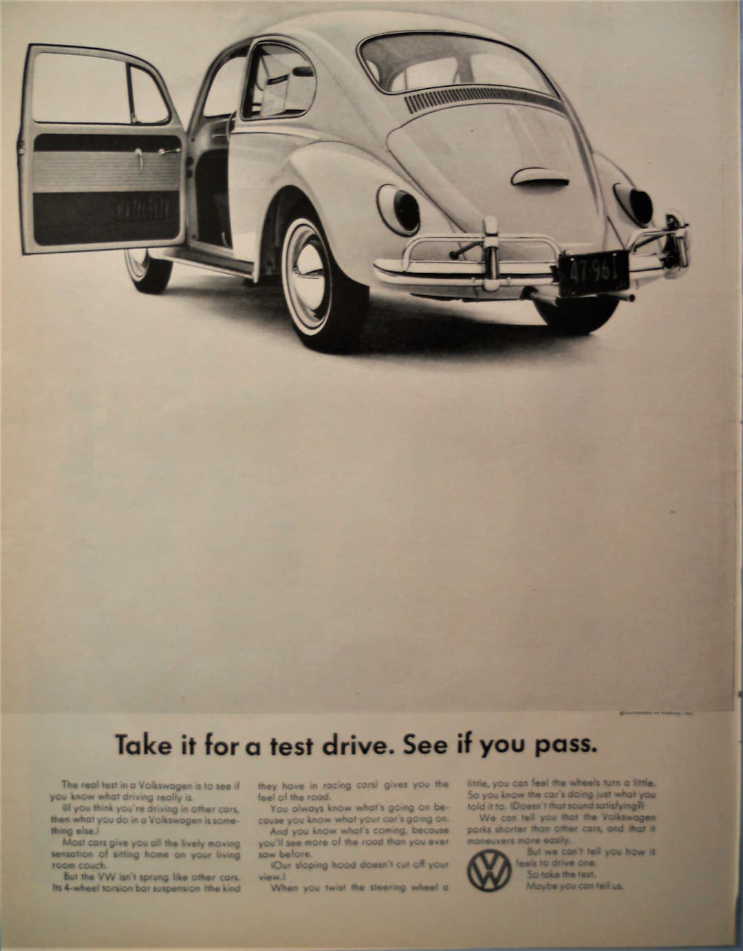 1965 VW Bug Advertisement. 1965 VW Beetle Ad. Vintage 1965 Volkswagen ...