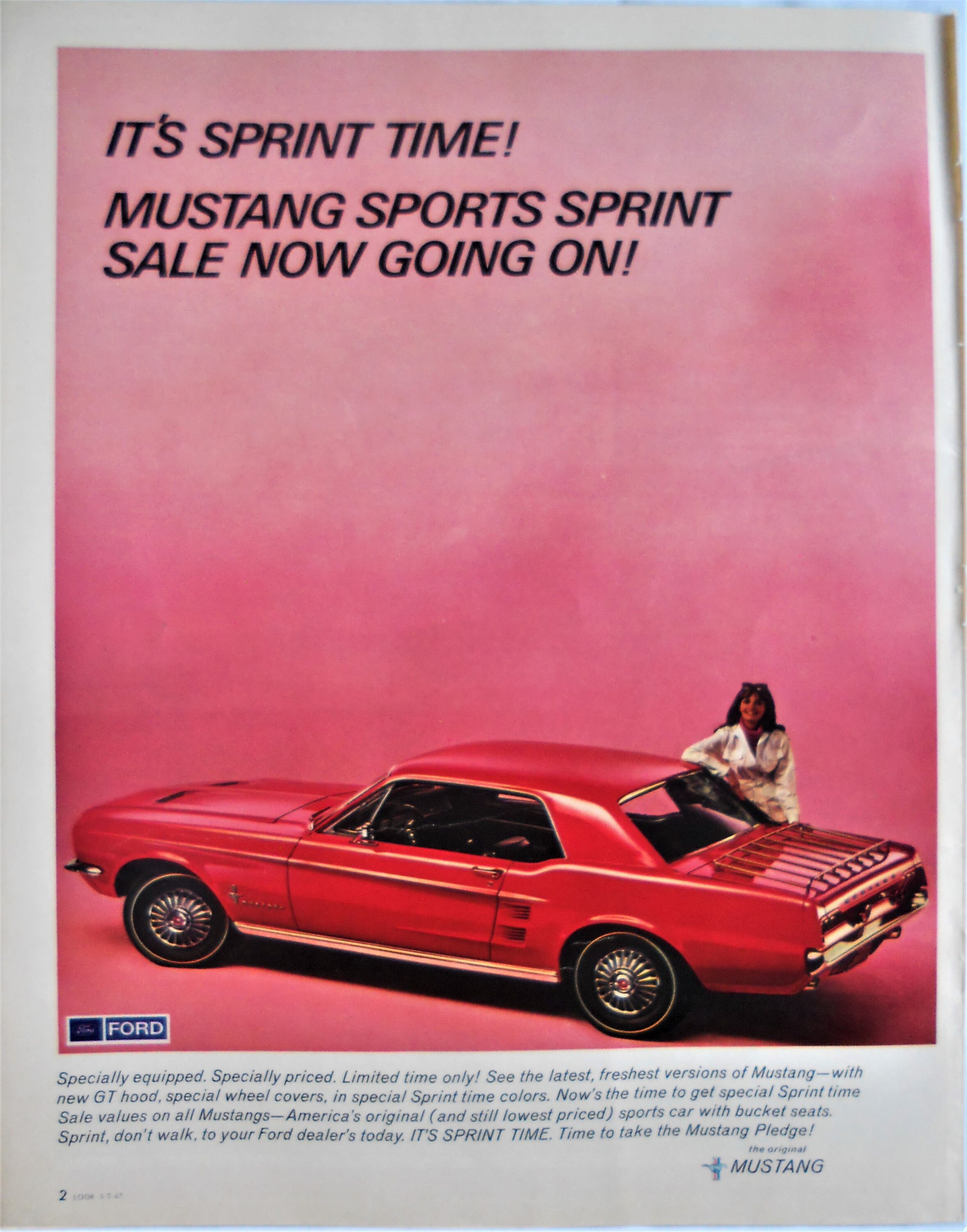 1967 Ford Mustang GT ad. 1967 Ford Mustang Sports Sprint ad. | Etsy