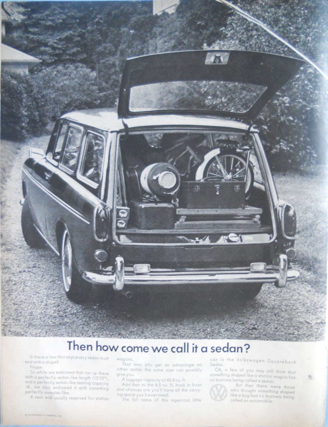 VW Squareback Car Ad. Vintage 1968 Volkswagen Squareback - Etsy