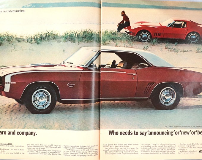 1969 Chevrolet Camaro SS Advertisement. Vintage 1969 Camaro SS Sports ...