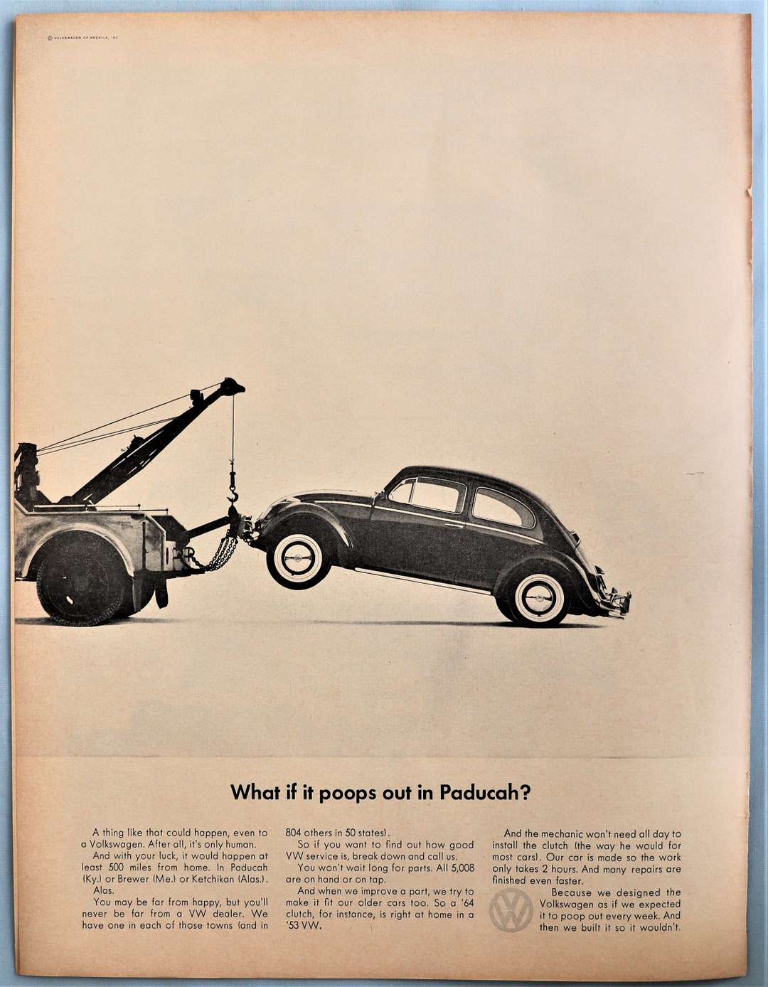 1965 VW Bug Advertisement. Vintage 1965 Volkswagen Bug Ad. what If It ...