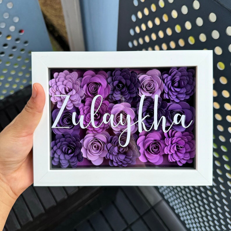 Love Flower Frame, Personalised Keepsake Frames for Couple, Flower ...