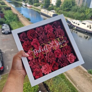 Love Flower Frame, Personalised Keepsake Frames for Couple, Flower ...