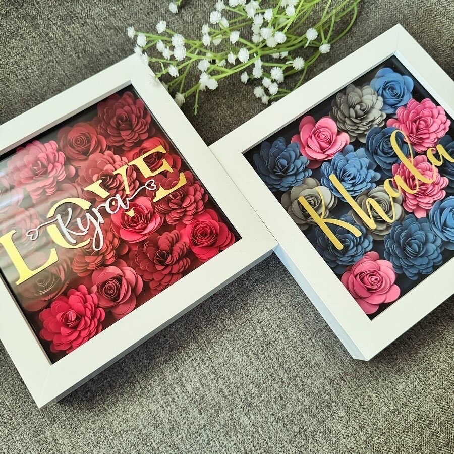 Love Flower Frame, Personalised Keepsake Frames for Couple, Flower ...