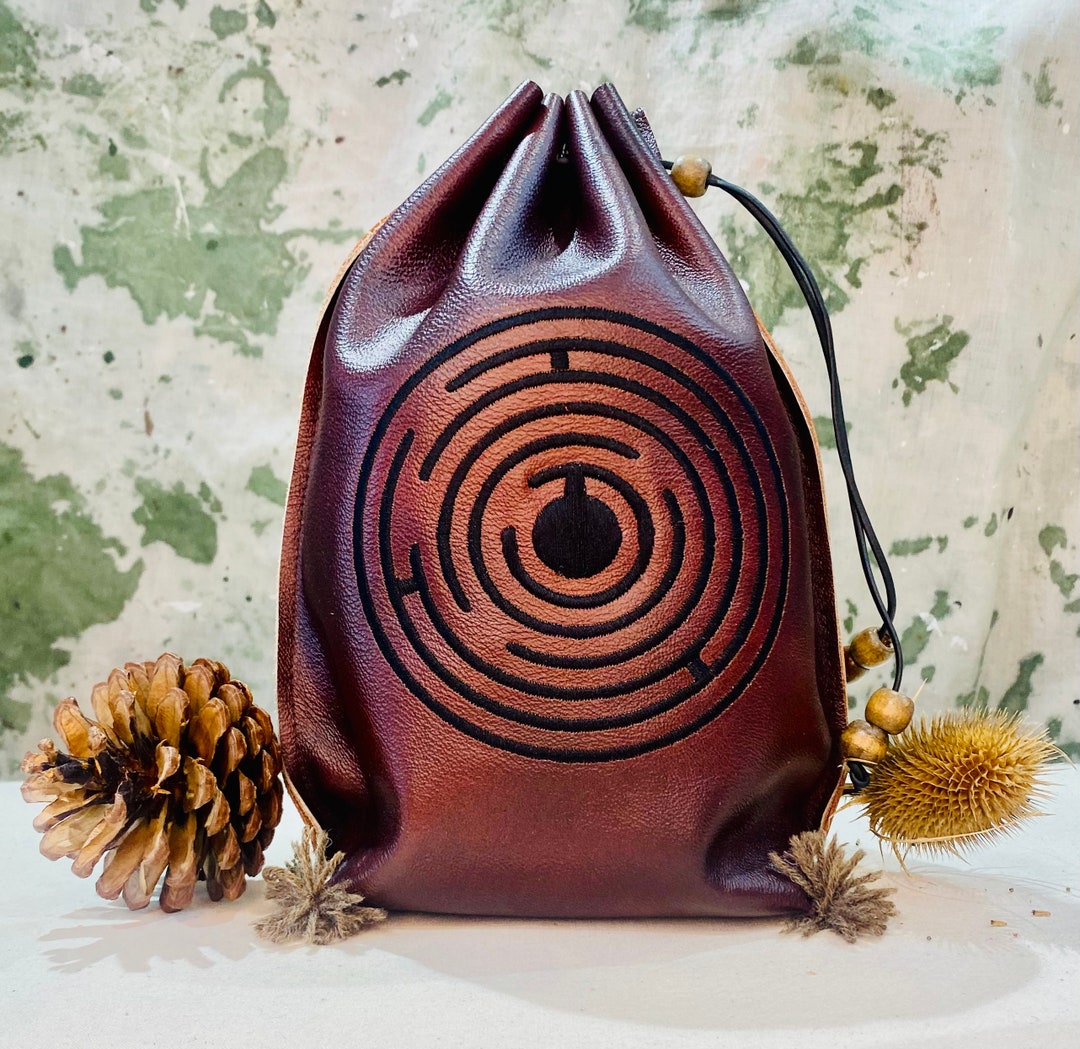 Lovely Labyrinth Leather Bag/ Pouch - Etsy