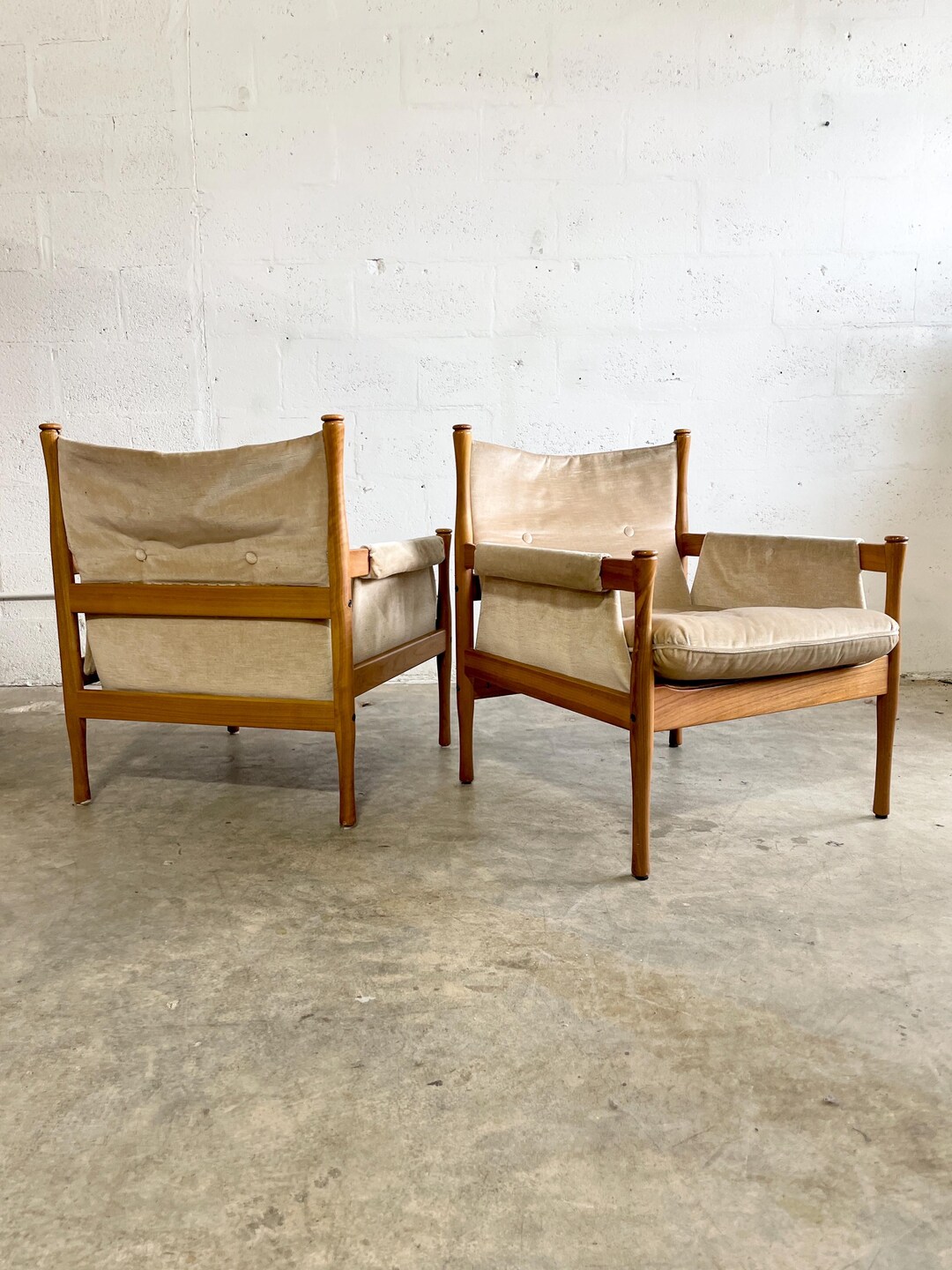 Pair Mid Century Modern Easy Chairs by Dux - Etsy
