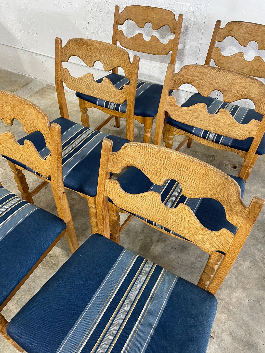 Henning Kjaernulf Oak Razorbacks Dining Chairs Primitive Brutalist Oak ...