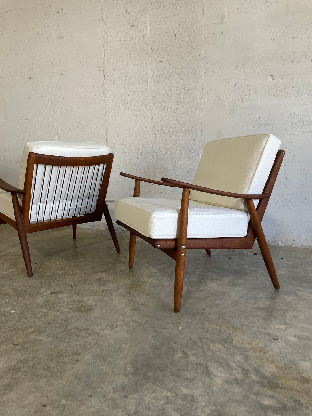 Pair Danish Modern Easy Chairs - Etsy