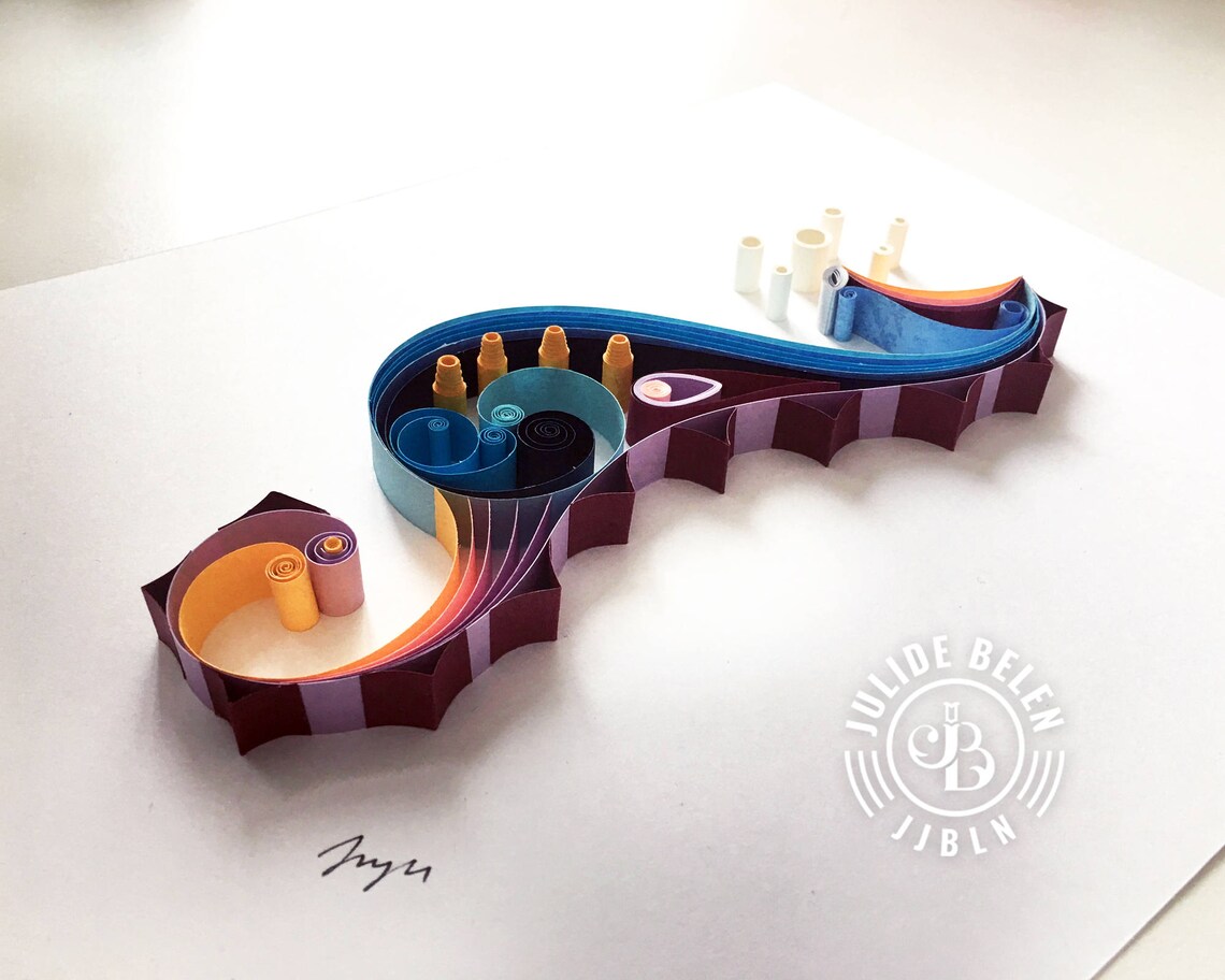 JJBLN Quilled Paper Art by Julide Belen: Seahorse - Etsy