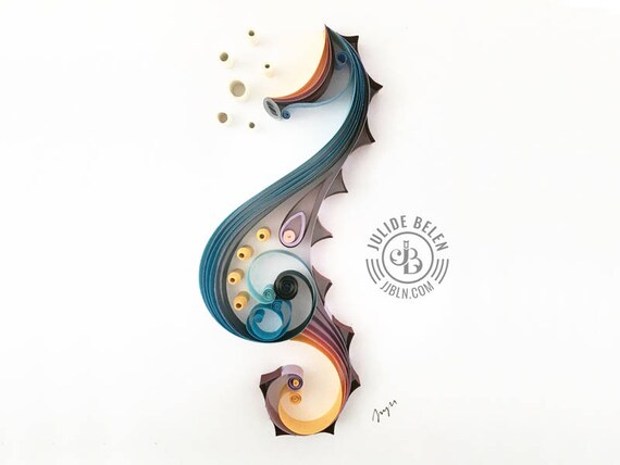 JJBLN Quilled Paper Art By Julide Belen: Seahorse | Etsy