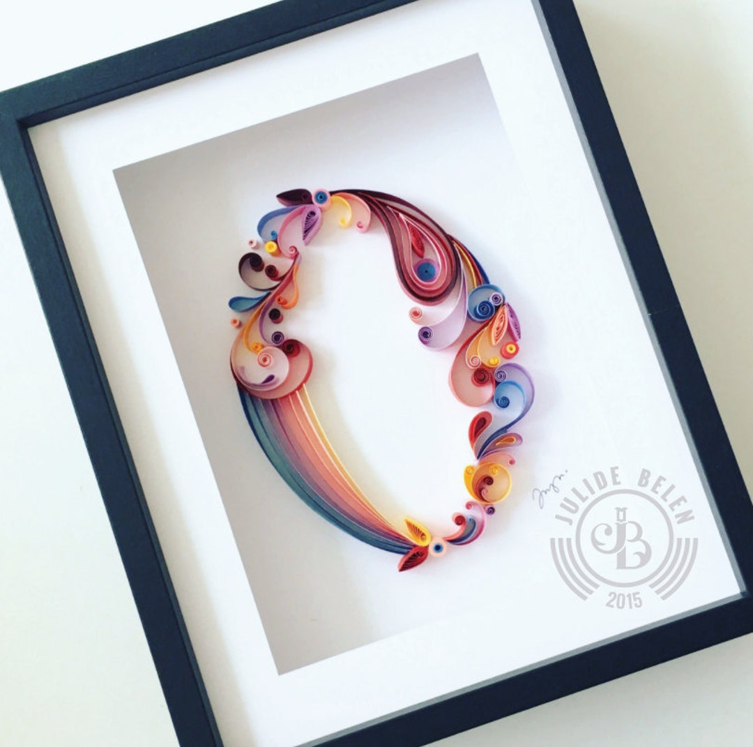 JJBLN Quilled Paper Art by Julide Belen: the Big O - Etsy