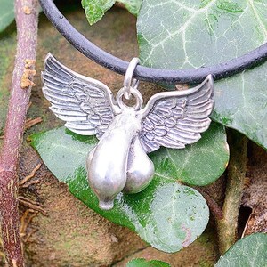 Flying Penis Pendant, Silver Winged Phallus Charm, Fascinum, Sterling Silver Fascinus Roman ...