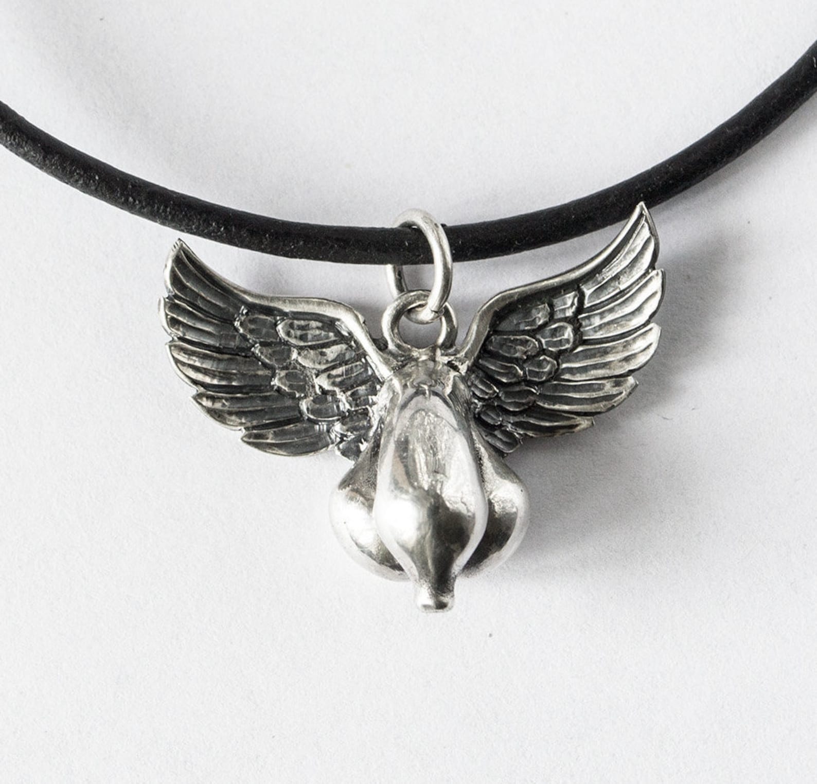 Flying Penis Pendant, Silver Winged Phallus Charm, Fascinum, Sterling ...