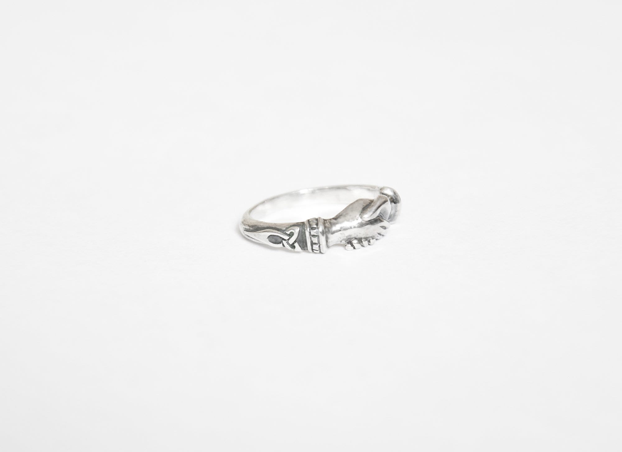 Handcrafted Sterling Silver Fede Ring - Ancient Roman Handshake Design ...