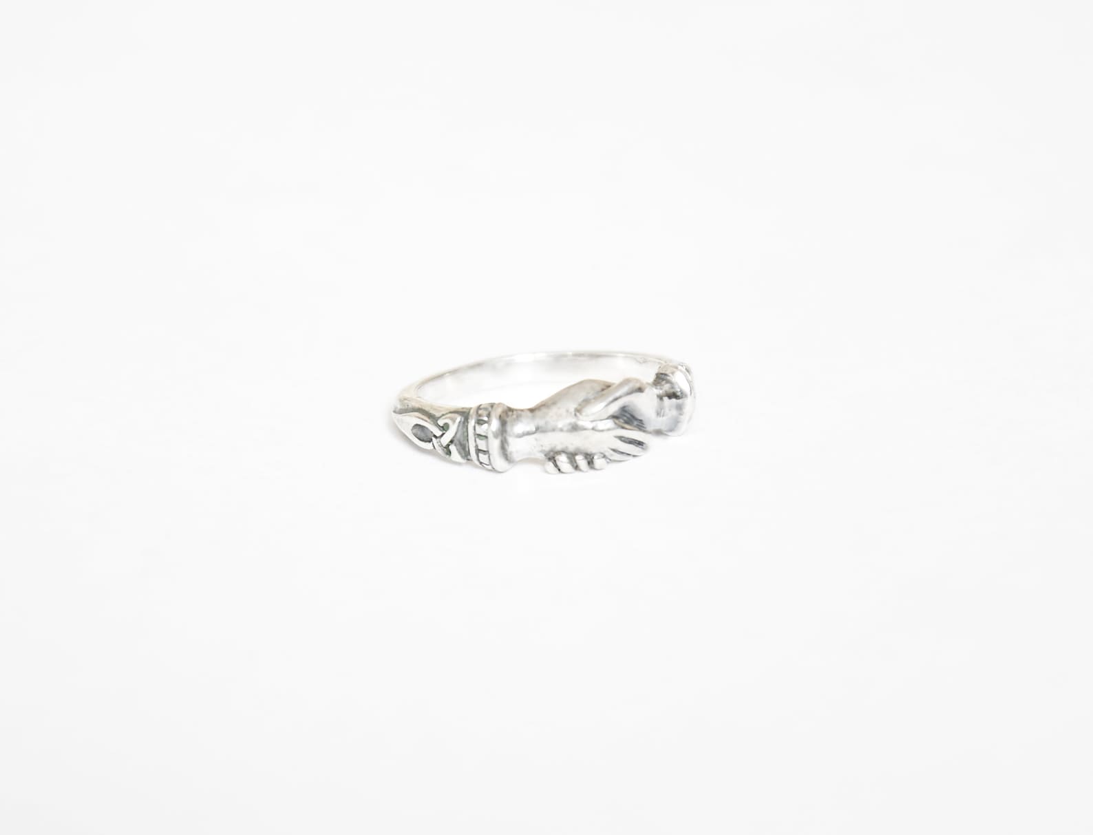 Handcrafted Sterling Silver Fede Ring - Ancient Roman Handshake Design ...
