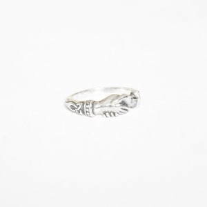 Handcrafted Sterling Silver Fede Ring - Ancient Roman Handshake Design ...