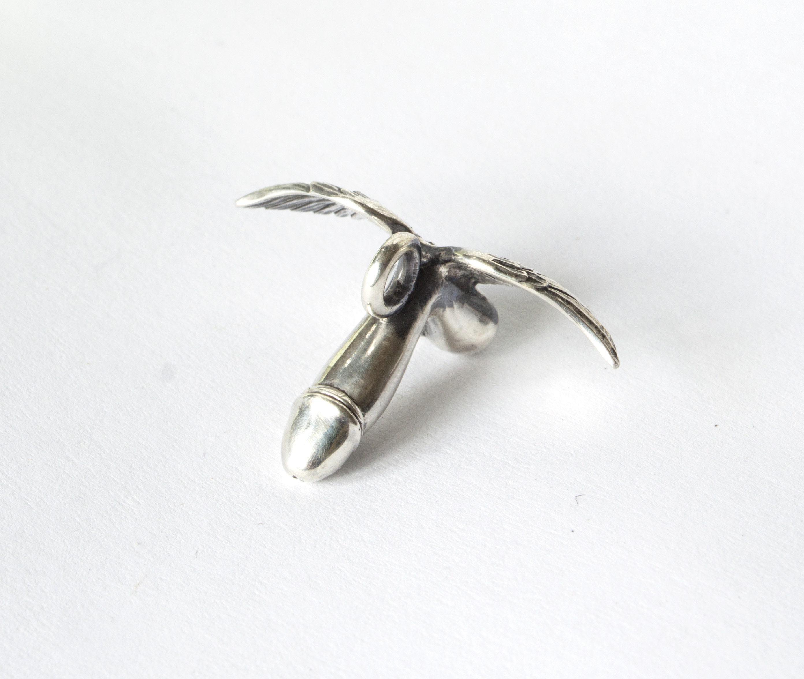 Silver Winged Phallus Charm Fascinum Pendant Sterling Silver - Etsy