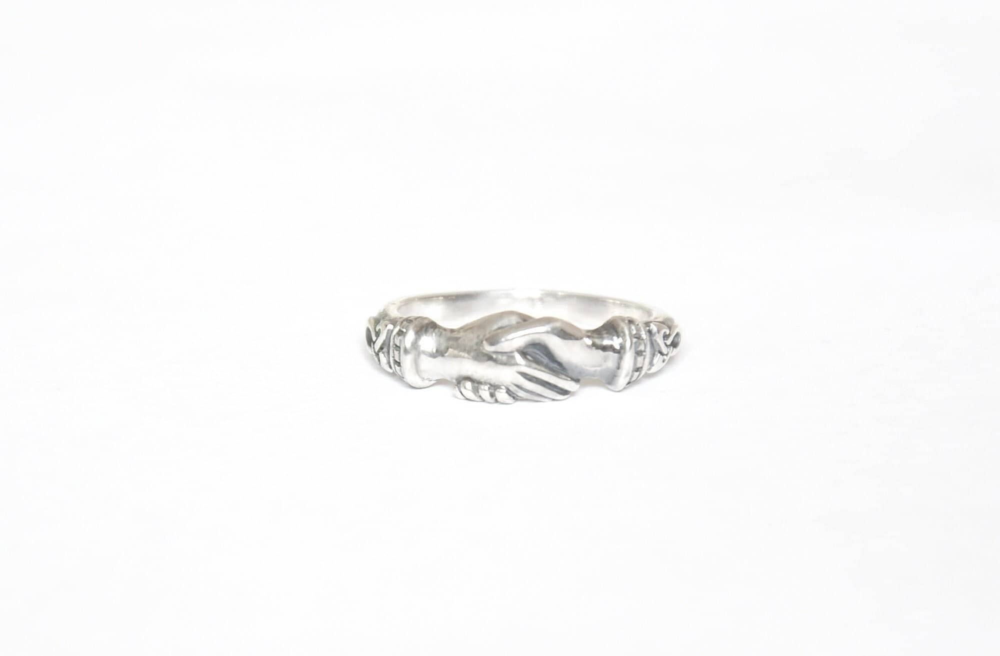 Handcrafted Sterling Silver Fede Ring - Ancient Roman Handshake Design ...
