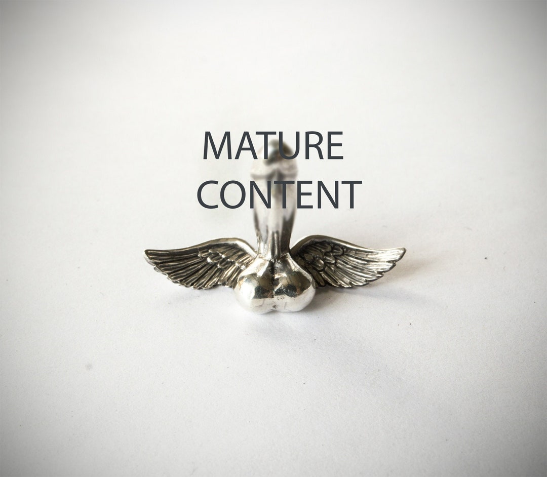 Silver Winged Phallus Charm, Fascinum Pendant, Sterling Silver Fascinus ...