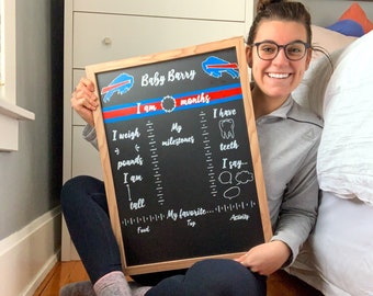 Baby Milestone Chalkboard | Personalized Month by Month Photo Prop ...