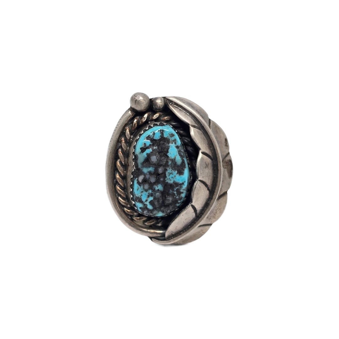 Native American Silver Feather Turquoise Ring Size 7 3/4 #19872 - Etsy