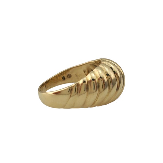 14K Yellow Gold Shrimp Style Dome Ring Size 5 17793
