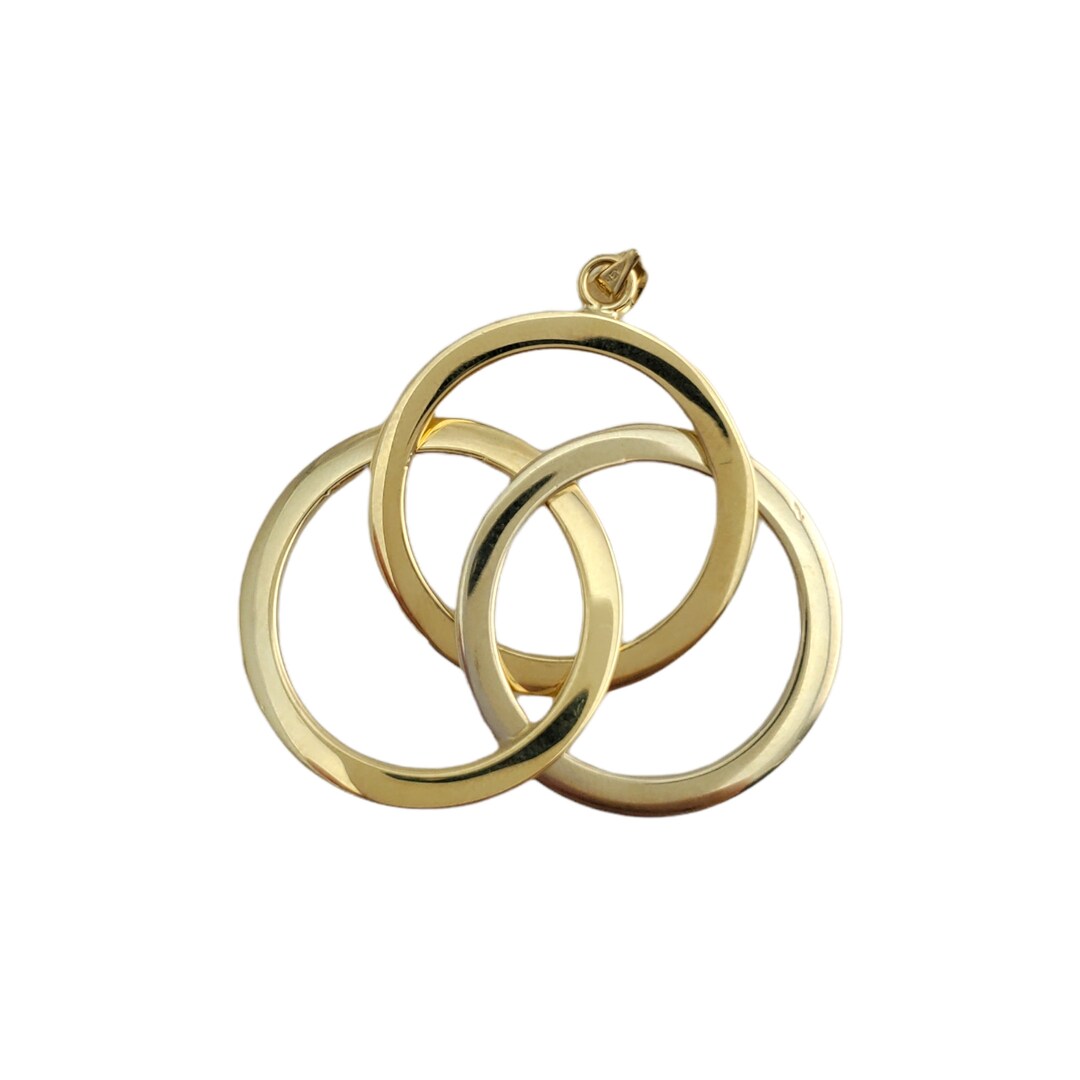 Vintage 14K Yellow Gold 3 Interlocking Circle Pendant #11790 - Etsy