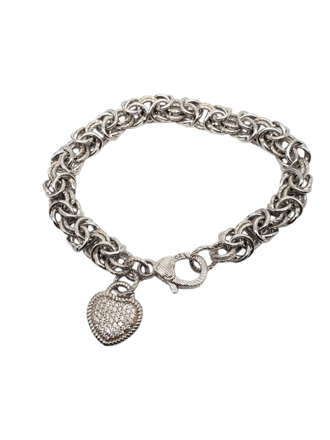 Judith Ripka Sterling Silver Cz Heart Charm Bracelet #19210 - Etsy