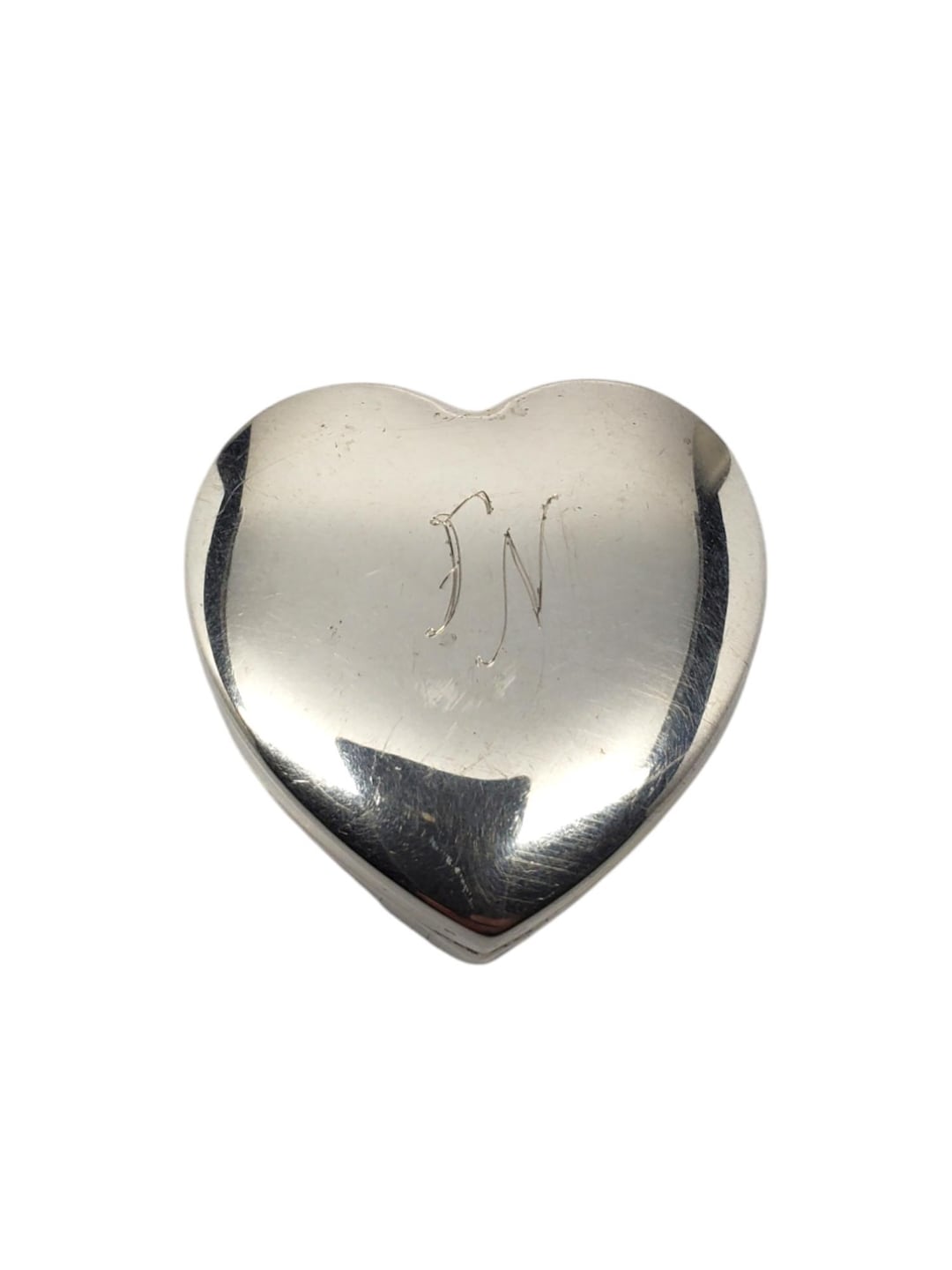 Greek Sterling Silver Heart Pill Box With Jn Monogram # 19627 - Etsy