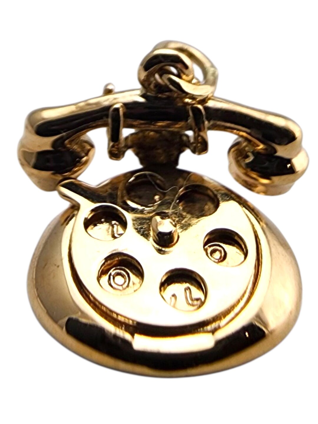 14 Karat Yellow Gold Articulating "hello - I Love You" Rotary Phone ...