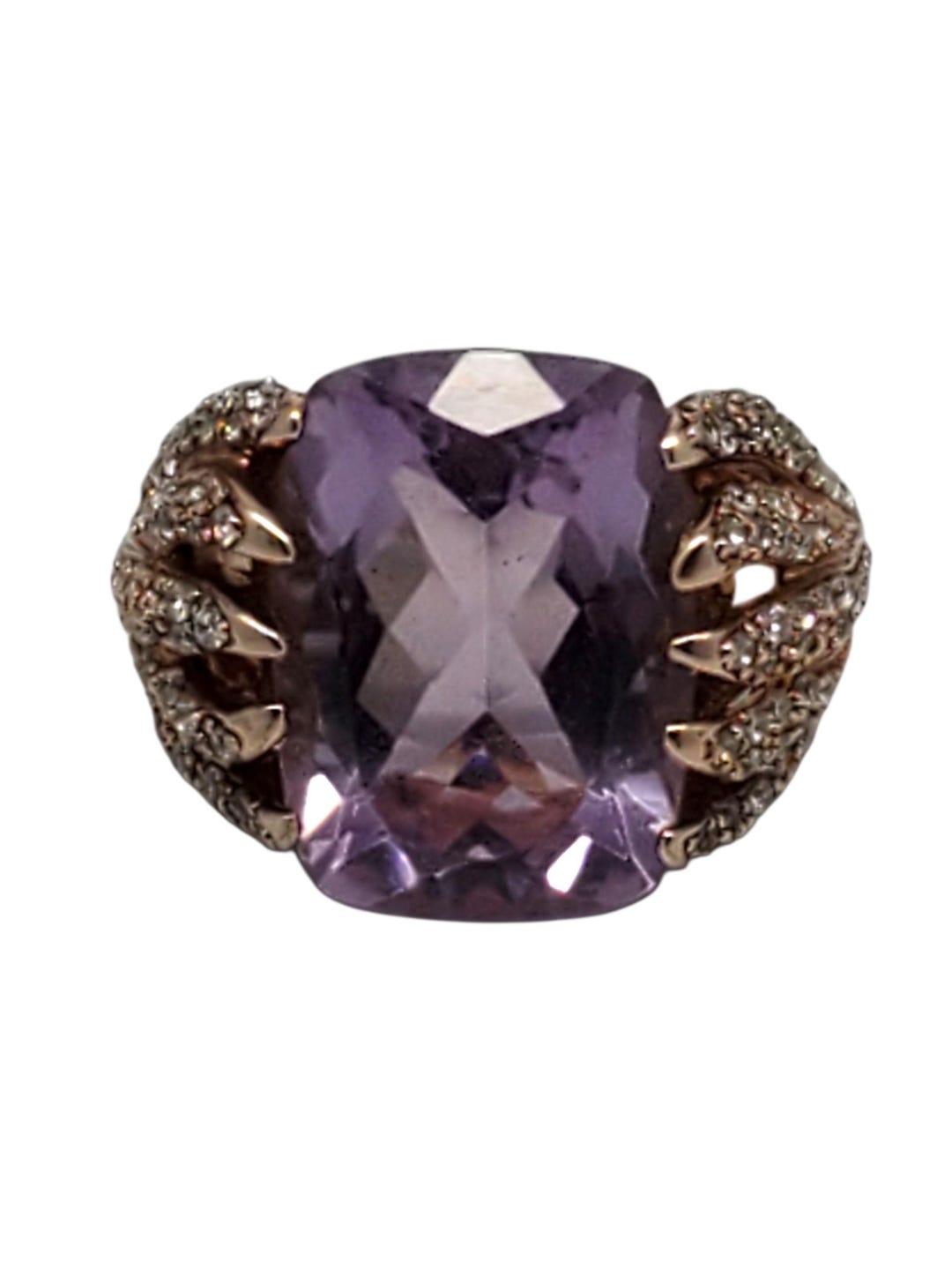 Sonia Bitton Sterling Silver Rose Gold Plated Purple Stone Ring Size 8 ...
