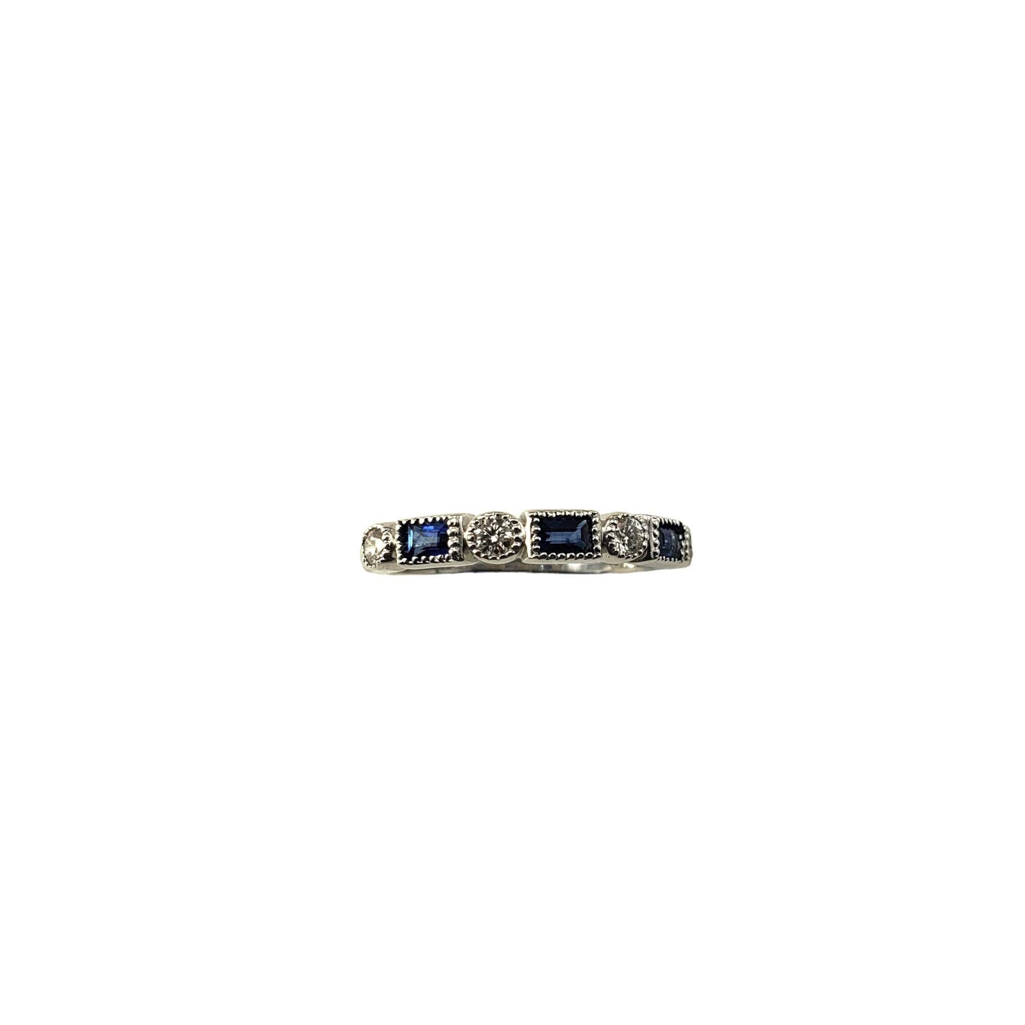 Vintage 14k White Gold Sapphire and Diamond Ring Size 5.75 Vintage 14k White Gold Sapphire and Diamond Ring Size 5.75