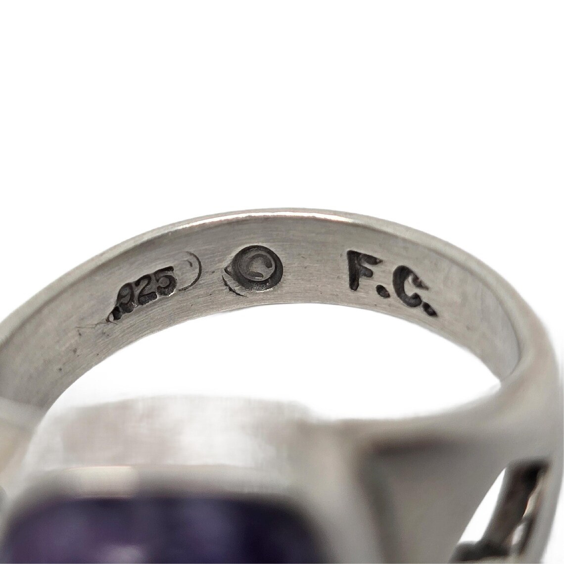 Native American Frederick Chavez Sterling Silver Charoite Ring Size 7 1 ...