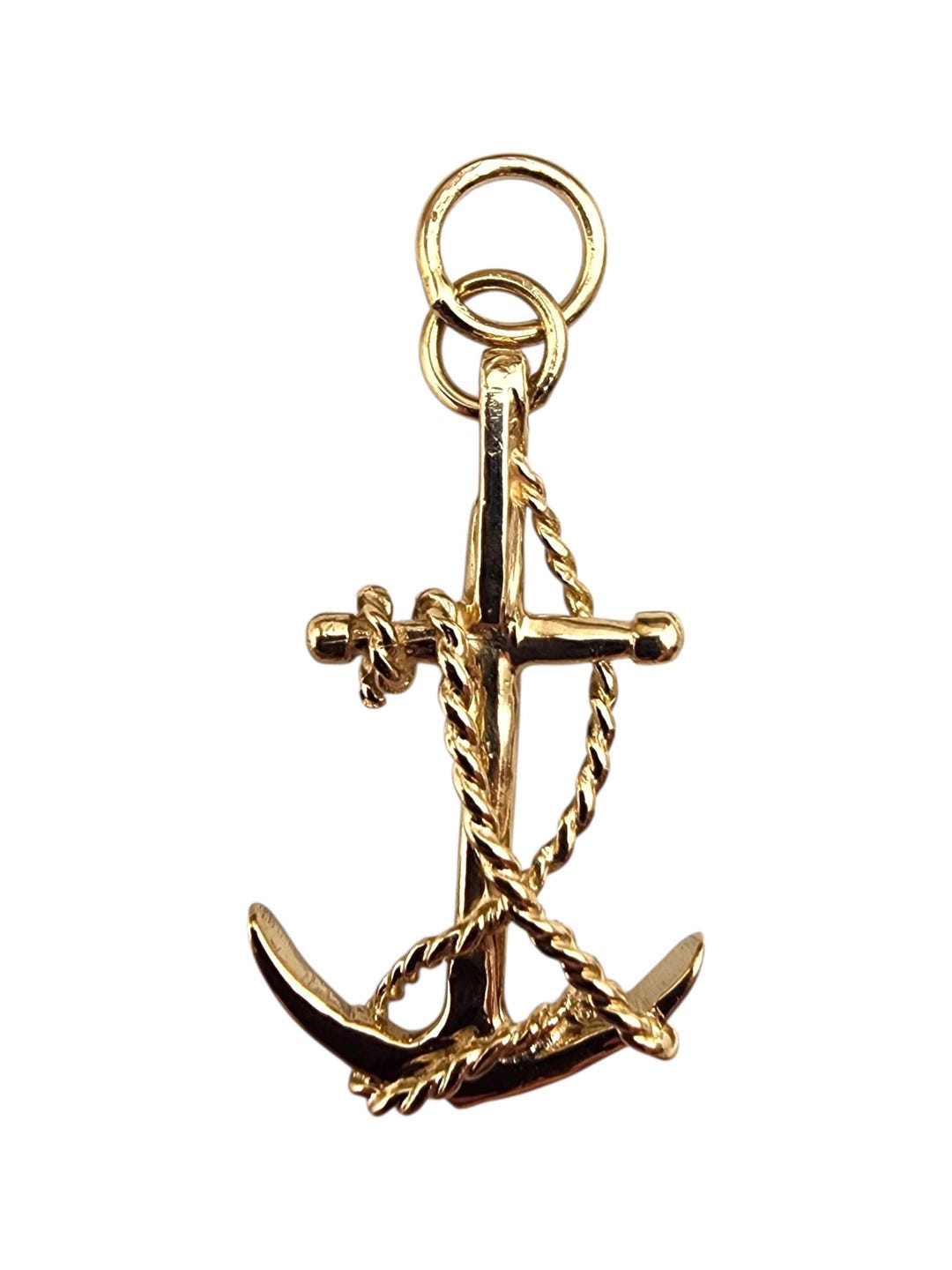 14k Yellow Gold Anchor Charm #22496 - Etsy