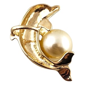 14 Karat Yellow Gold Dolphin Pearl Pendant 19810 - Etsy