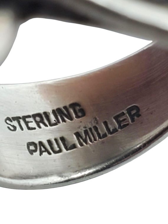 Paul Miller Sterling Silver Modernist Fire Agate Ring… - Gem