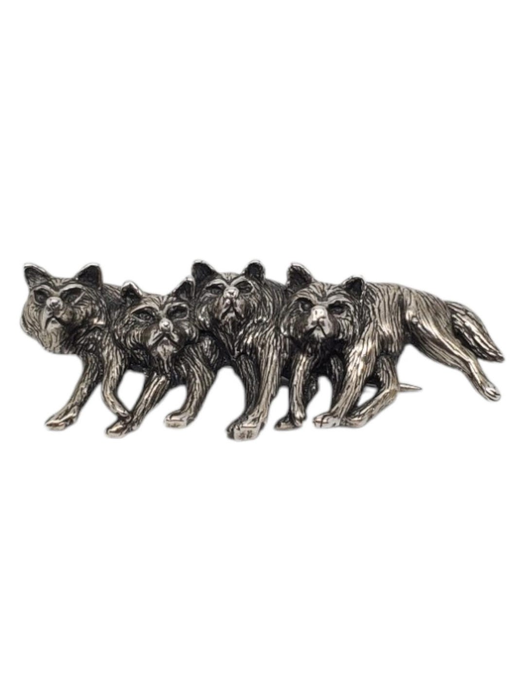 Silver Cloud Sterling Silver Wolf Pack Pin 17280 - Etsy