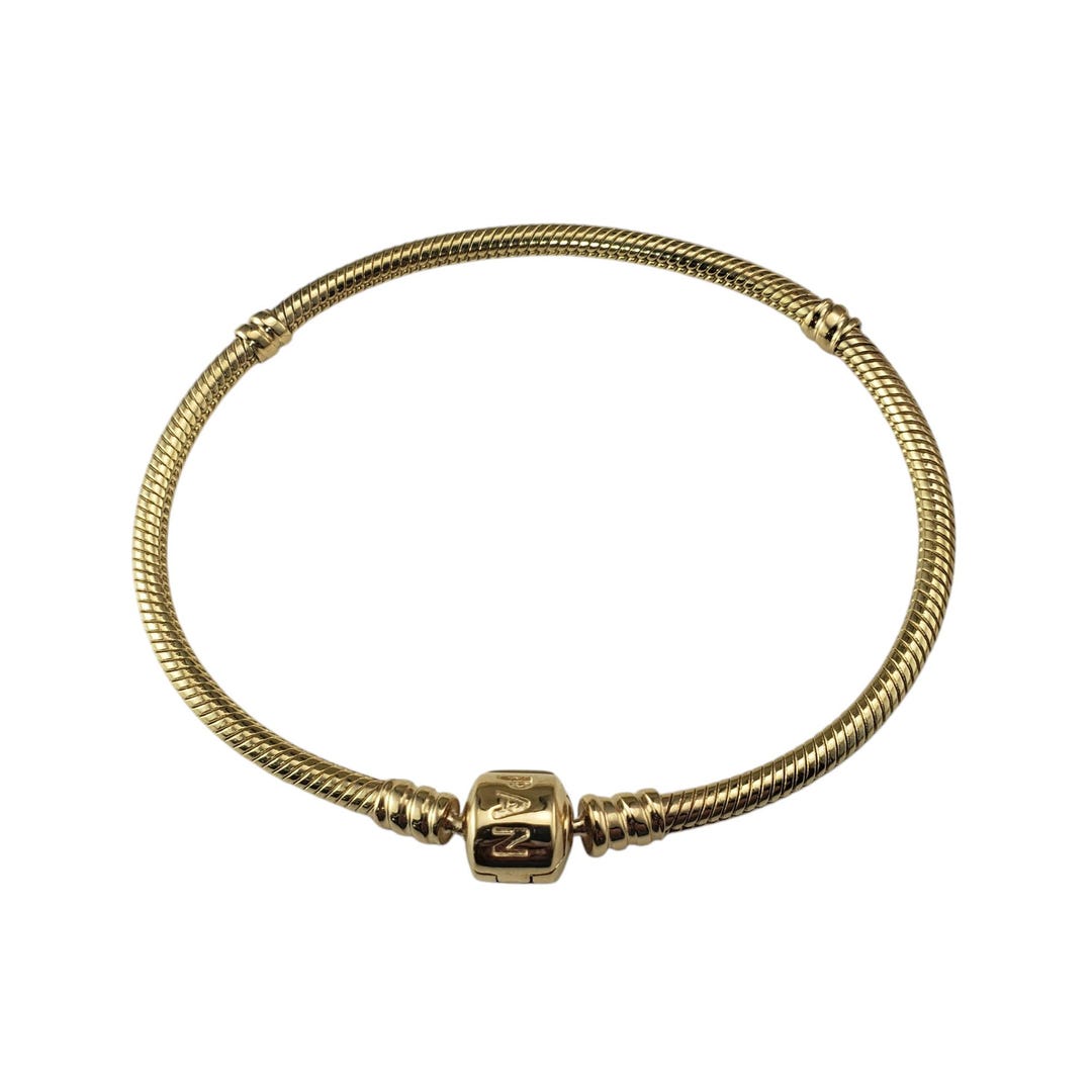 Pandora 14k Yellow Gold Snake Chain Charm Bracelet #20779 - Etsy