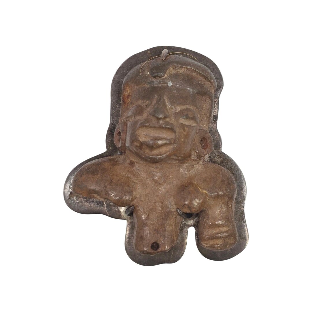 Mexican Sterling Silver Pre-columbian Clay Relic Pendant/pin #20916 - Etsy