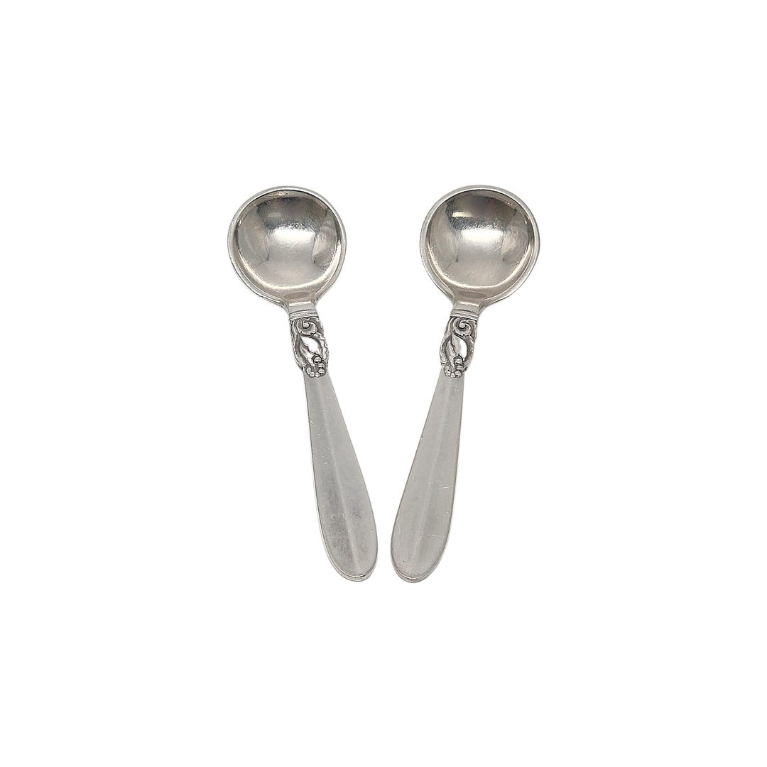 Set of 2 Frigast Denmark Sterling Silver Princess Fuchsia Salt Spoons ...