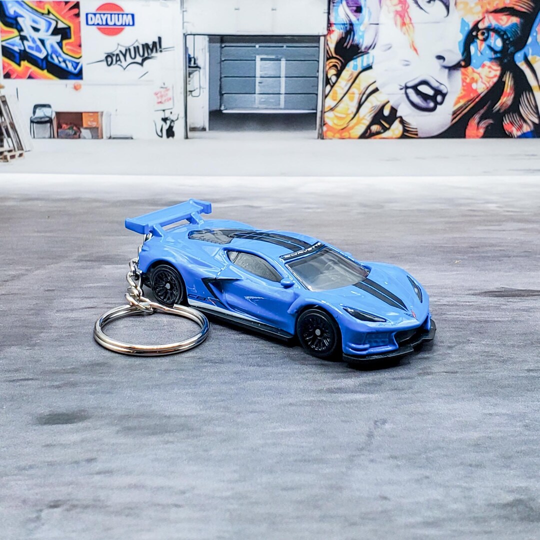 Corvette C8R Car Keychain Chevy Keychain | Rapid Blue | Limited Run - Etsy