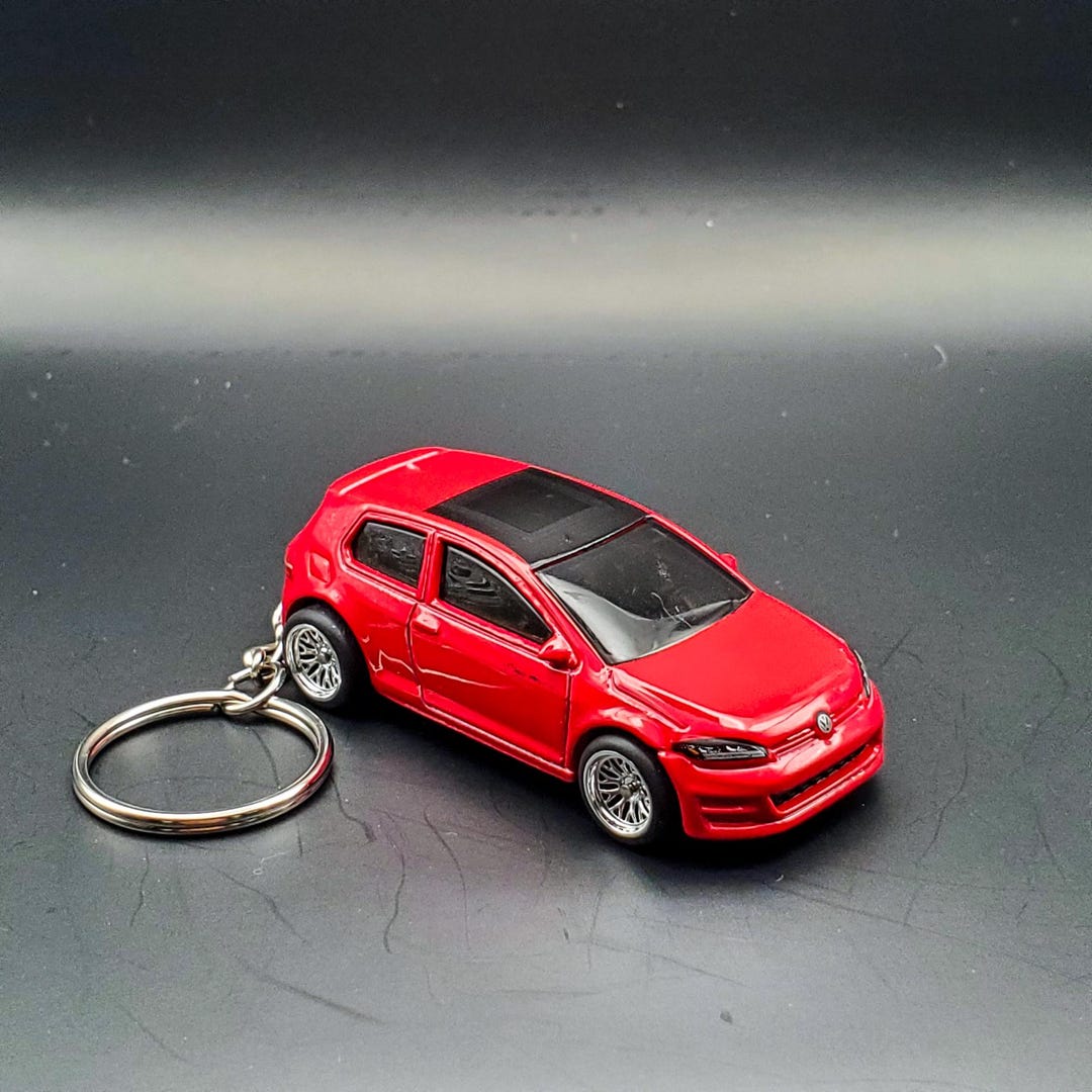 Volkswagen VW Golf MK7 Red With Chrome BBS Style Rims and Rubber Tires ...