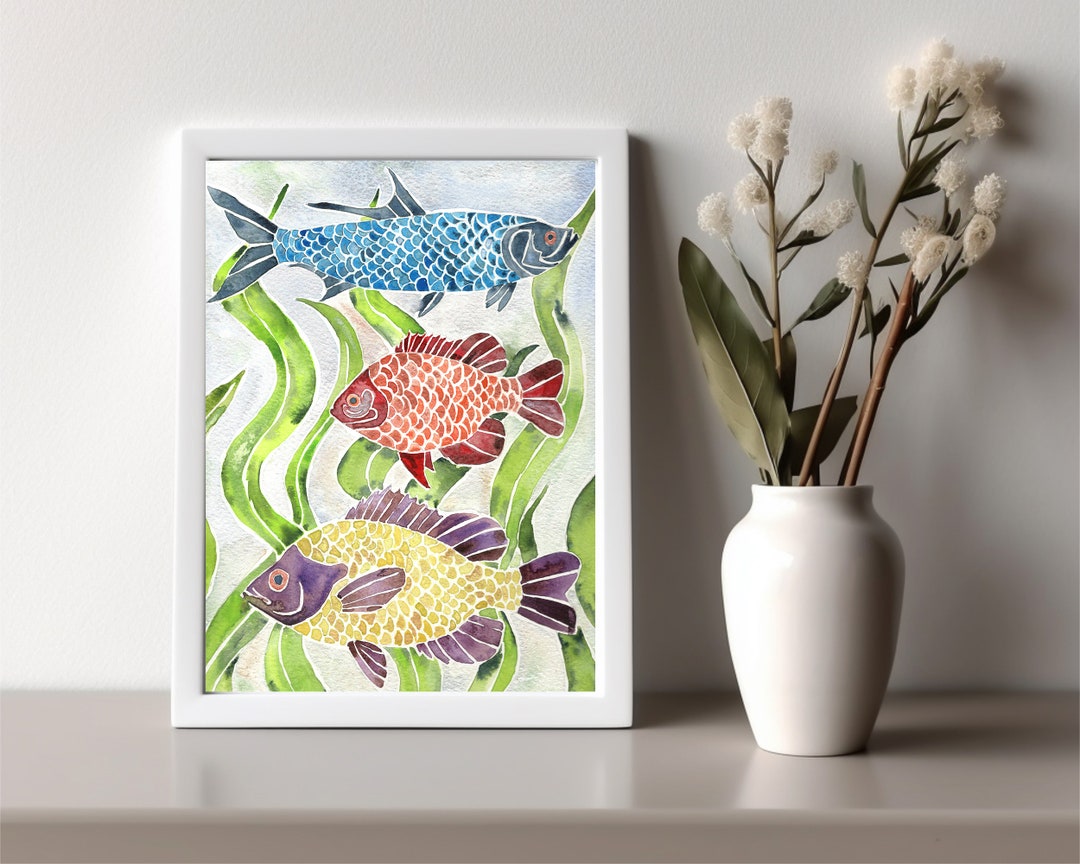 Coastal Kitchen Tarpon Watercolor Print 8 X 10 Fisherman Dad Gift Fish Print - Etsy