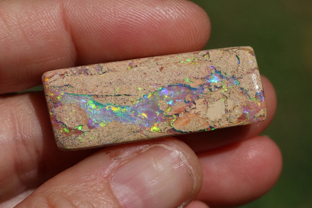 Rectangular Queensland Australian Pipe Opal Boulder Opal 28ct Sparkly ...